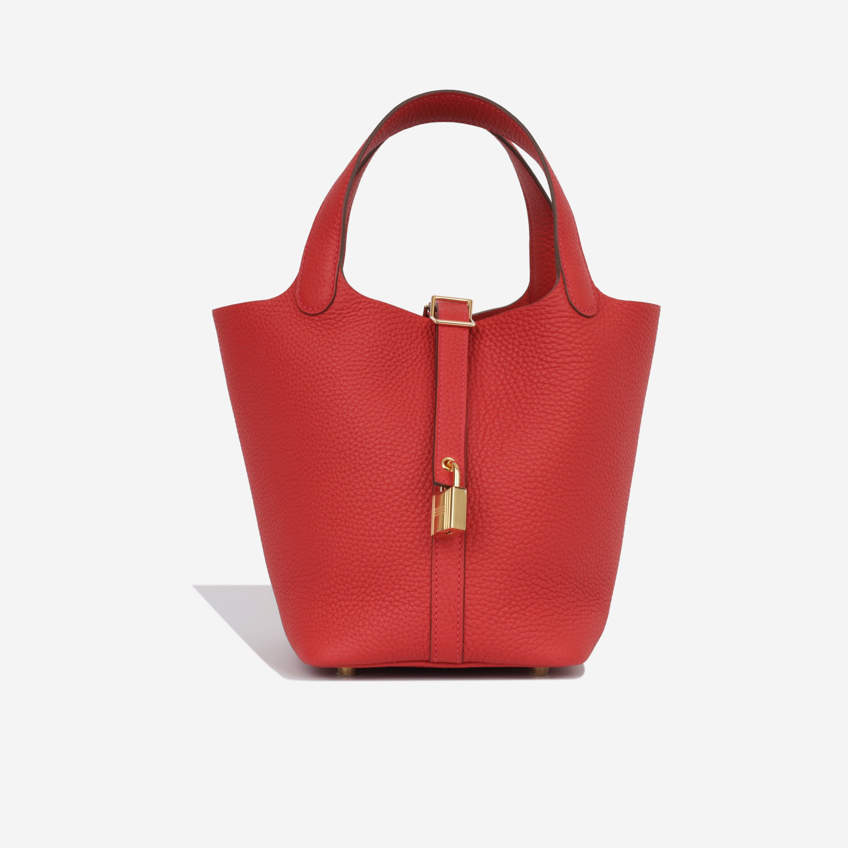 Hermès - Picotin 18 - Rouge Garance - Clemence GHW - Brand New – Bagista