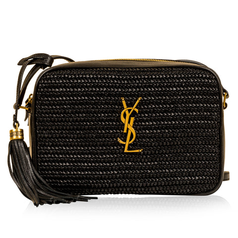Saint Laurent - Lou Rafia Crossbody - Black | Bagista